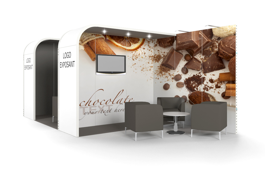 Location de stand d'exposition pour événements, salons et congrès.